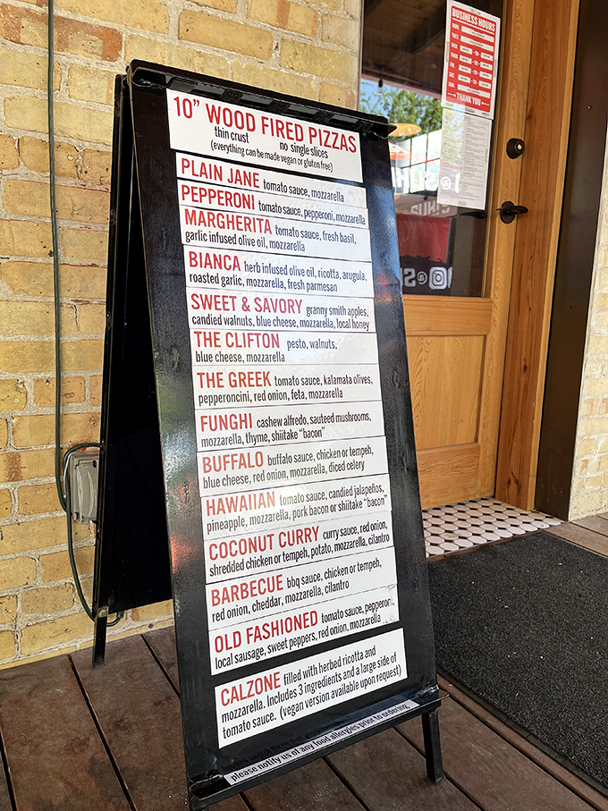 This menu reads like poetry for pizza lovers, with wood-fired creations that'll make your taste buds sing.