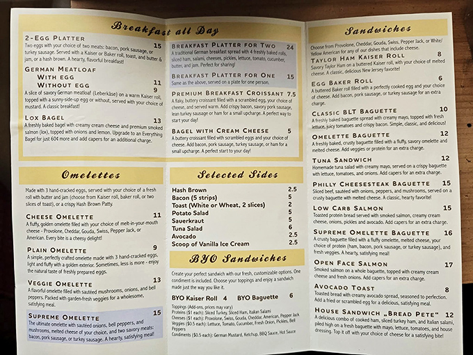 This menu isn't just a list of options&mdash;it's a roadmap to happiness. The "Breakfast all Day" section alone could solve most of life's problems.