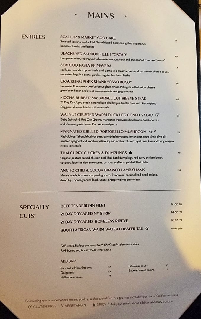 This isn't your grandfather's cabin fare &ndash; the menu reads like a love letter to sophisticated palates hiding in Lancaster County's rolling hills.