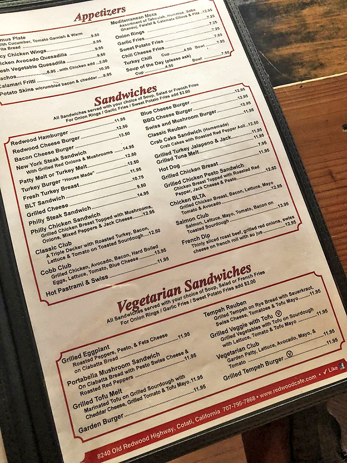 A menu that reads like a love letter to comfort food classics, with enough options to require a strategic dining plan.