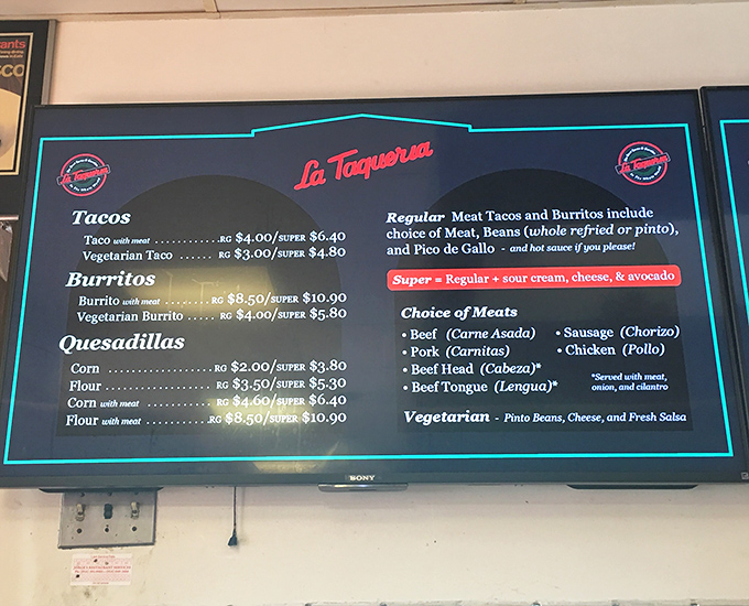 Simplicity reigns on this menu board&mdash;no fancy fusion or trendy add-ons, just authentic Mexican staples that have stood the test of time.