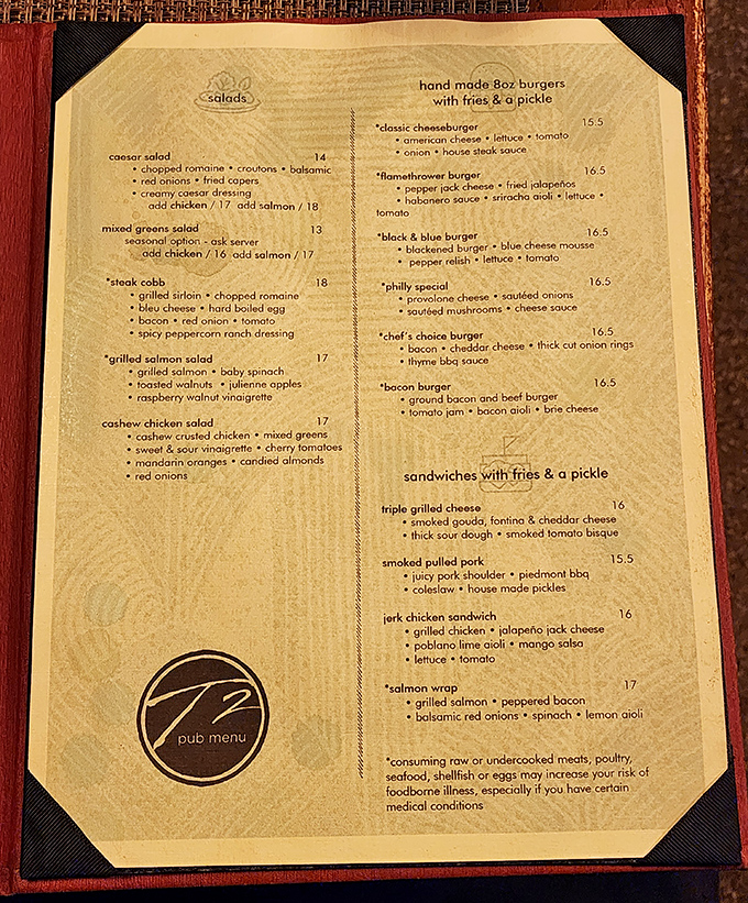 A menu that reads like a love letter to comfort food classics, each given just enough of a creative twist to make you sit up and take notice.