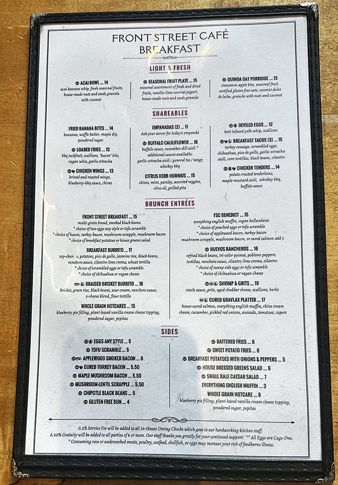 A menu that reads like a love letter to breakfast lovers. Decisions this difficult should come with a therapist on standby. 