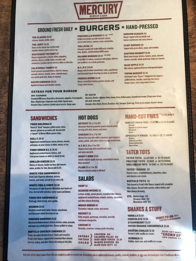 This menu isn't just a list of food&mdash;it's a roadmap to happiness. The hardest part is choosing just one burger adventure.