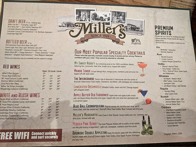 The cocktail menu reads like a love letter to both tradition and whimsy. That Blue Ball Cosmopolitan is calling my name!