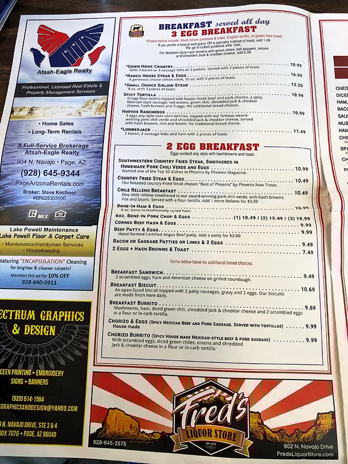 The menu reads like a love letter to breakfast enthusiasts. Each item promises a journey worth taking, especially before noon.