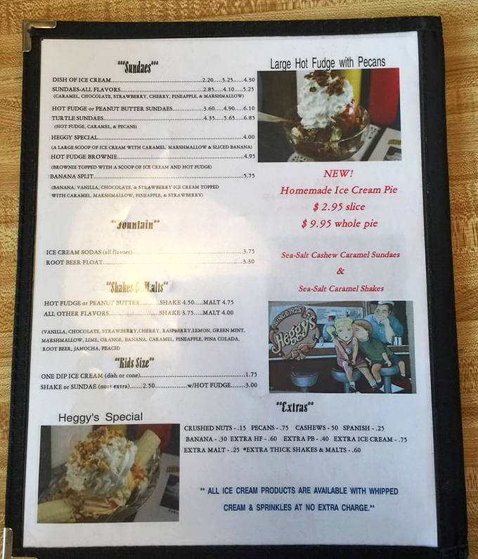 The menu board reads like a love letter to ice cream enthusiasts. Notice how they don't charge extra for whipped cream? That's how you know they're good people.