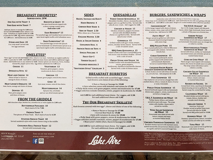 This menu reads like a love letter to breakfast, with omelet options that'll make decisions deliciously difficult.