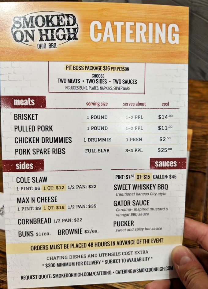 The menu reads like a love letter to smoked meats. Choose your fighter: brisket, pulled pork, ribs, or chicken&mdash;all destined for greatness.