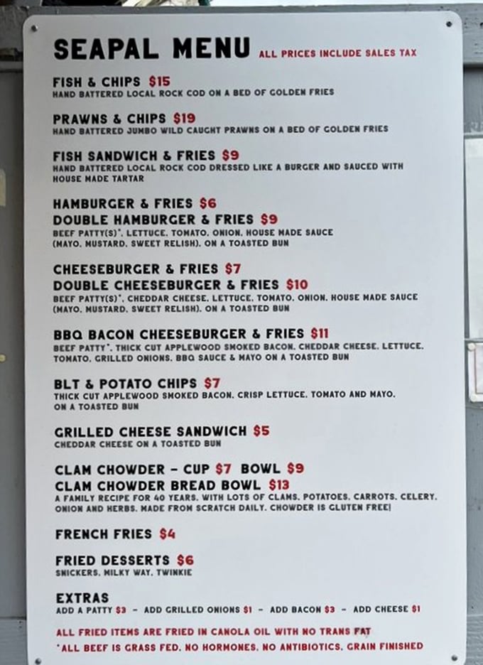 A menu that doesn't need fancy fonts or flowery descriptions. When your food is this good, simplicity speaks volumes.