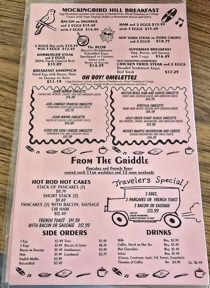 The menu reads like a greatest hits album of American comfort food, with character-named dishes that would make John Wayne himself tip his cowboy hat.