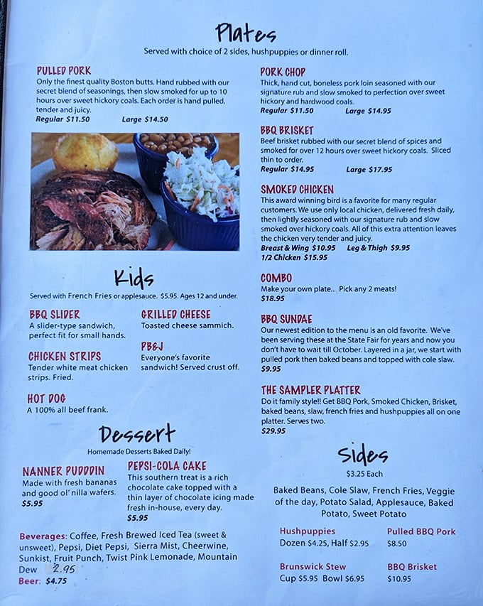 This menu isn't just a list of options&mdash;it's a roadmap to happiness with pulled pork as your trusty guide.