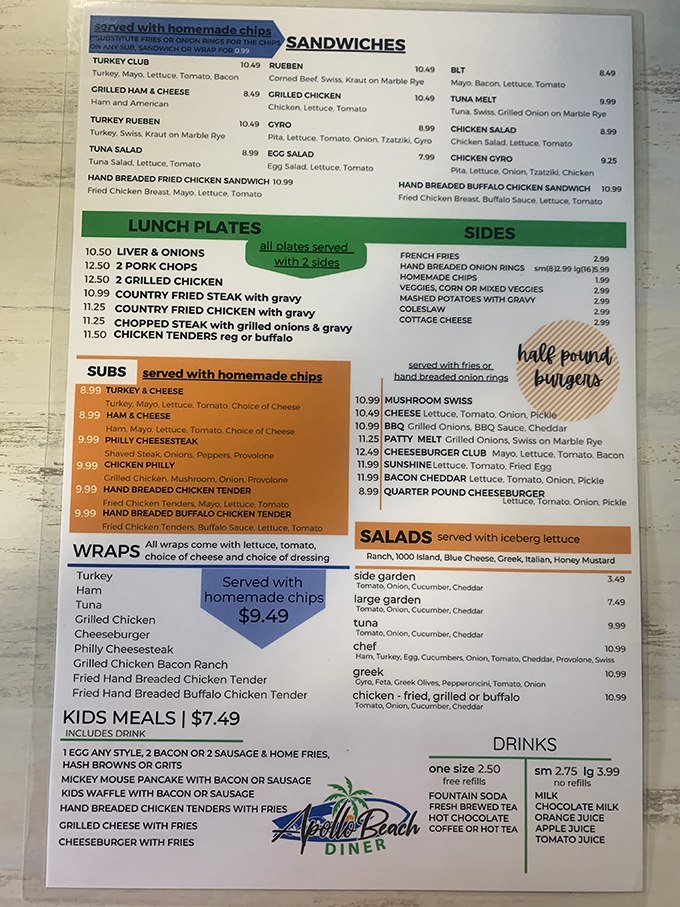 A menu that doesn't need fancy fonts or pretentious descriptions&mdash;just honest diner fare that speaks for itself. Decision paralysis has never been so delicious.