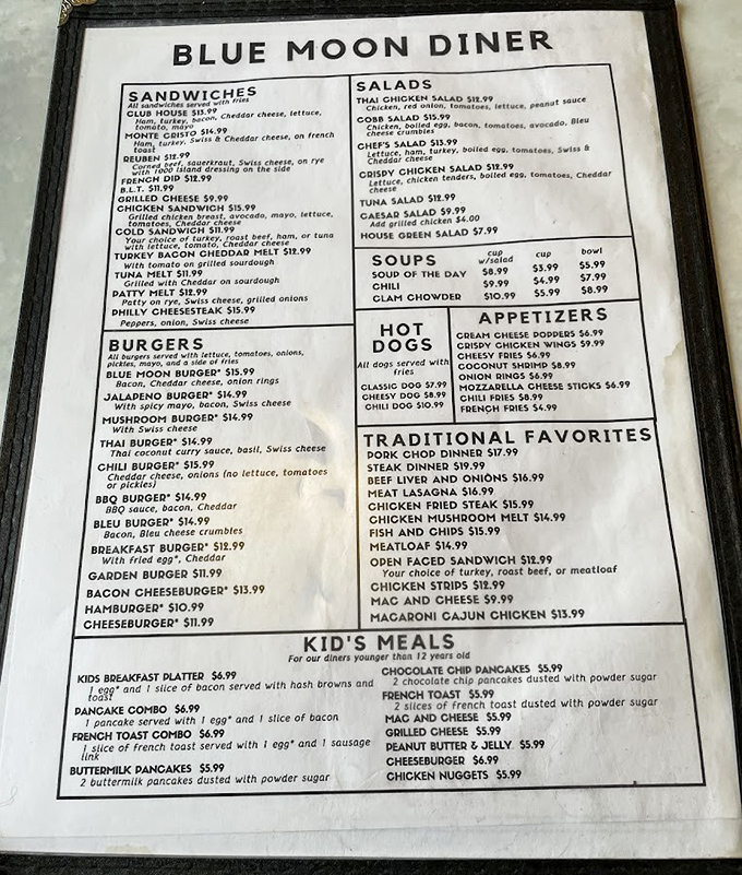 The menu reads like a love letter to American classics. Take your time deciding &ndash; or just close your eyes and point. You can't go wrong.