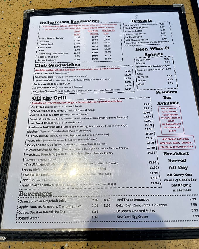 A menu that reads like poetry for anyone who appreciates the fine art of Jewish comfort cuisine.