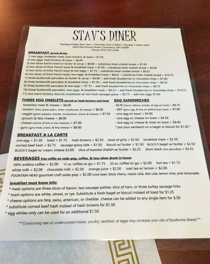 A menu that doesn't need fancy fonts or flowery descriptions. Just honest breakfast possibilities that'll have you plotting your next visit before finishing your first.