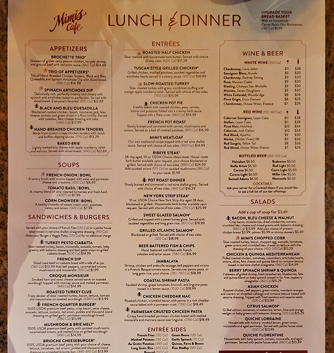 A menu that reads like a love letter to Franco-American cuisine. Decision paralysis has never felt so deliciously justified.