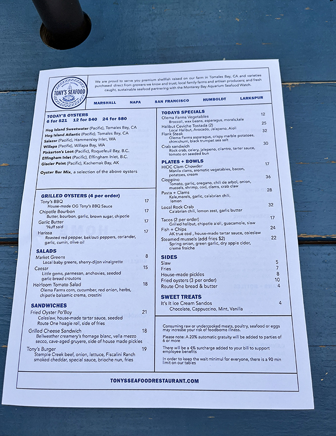 A menu that reads like maritime poetry&mdash;Sweetwaters, Kumamotos, and local fish prepared with respect and reverence for the sea.