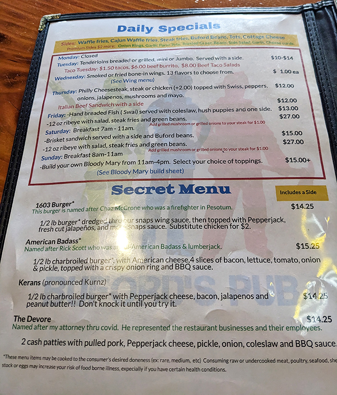 The menu reads like a love letter to Midwest comfort food, with daily specials that'll have you planning your week around your stomach.