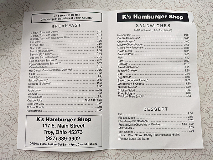 No QR codes, no daily specials, no pretension. This menu hasn't needed updating because perfection doesn't require revision.