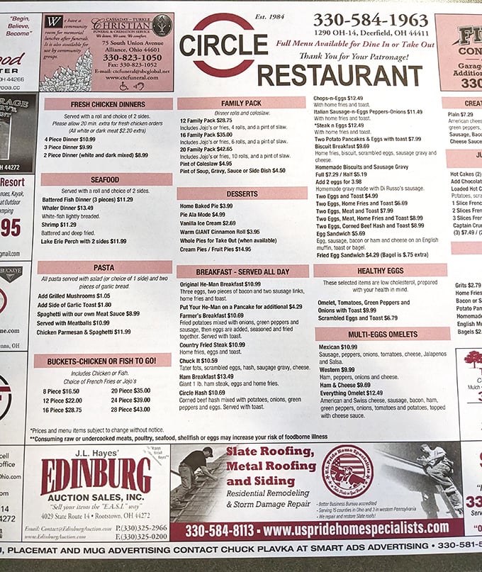 The menu reads like a love letter to comfort food classics, with breakfast reigning supreme all day, every day.