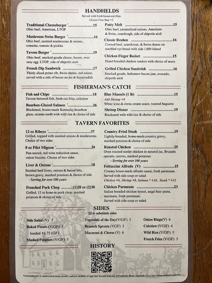 The menu reads like a love letter to American comfort food classics, with that legendary prime rib taking center stage among a supporting cast of hearty favorites. 