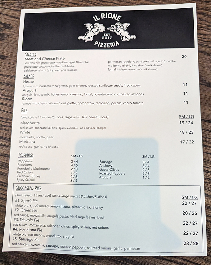 A focused menu that says "we do pizza right" without the overwhelming novel-length options.