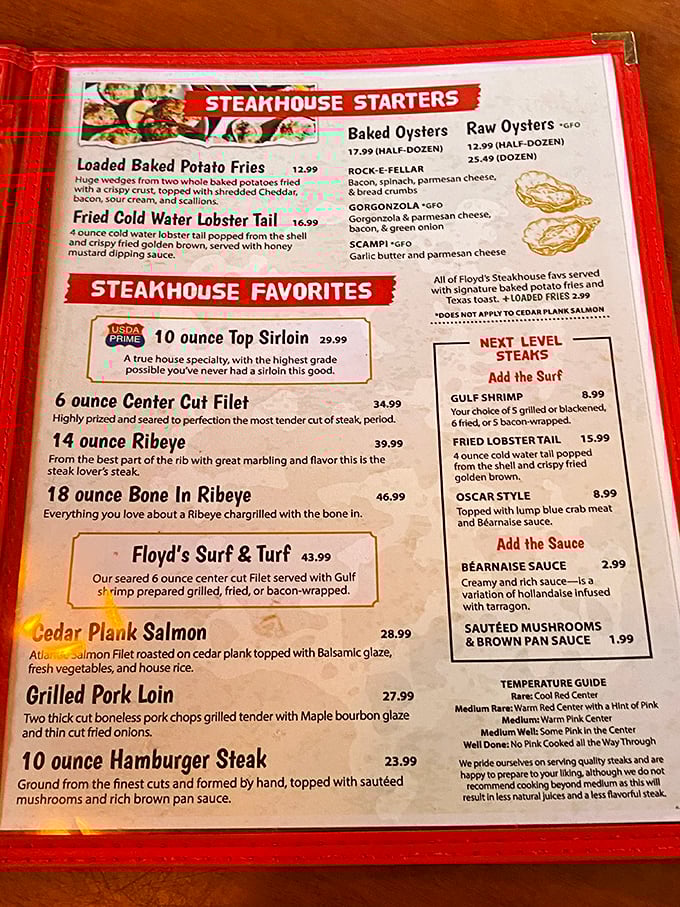 The menu reads like a love letter to seafood enthusiasts. Decisions, decisions—though you can't go wrong with anything involving shrimp.