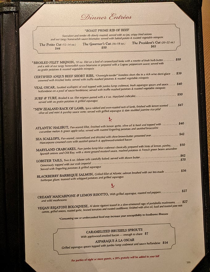 A menu that reads like a love letter to classic American cuisine. Those Maryland Crabcakes aren't just a dish—they're practically Pennsylvania culinary royalty.