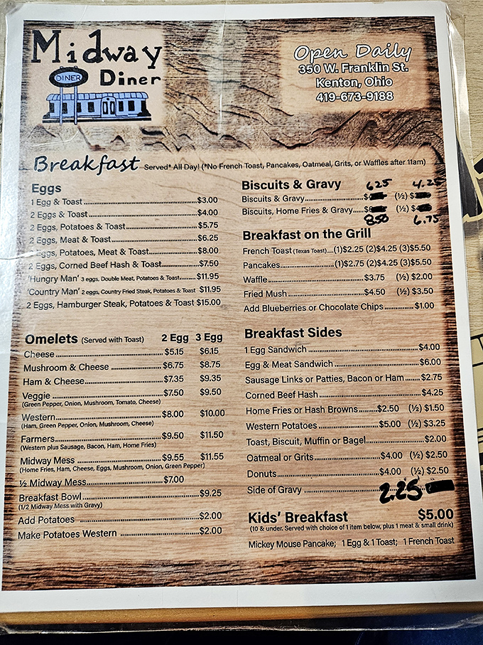 This menu isn't just a list of food&mdash;it's a roadmap to happiness. The "Hungry Man" breakfast isn't a suggestion, it's a challenge.