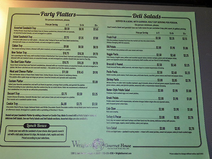 The menu at Wright's reads like a love letter to sandwich perfection. Each option promises a different path to deliciousness&mdash;choose your own adventure!