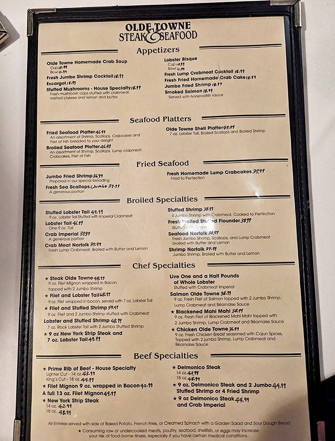 This menu isn't just a list of dishes &ndash; it's a roadmap to happiness. The Delmonico steak beckons like an old friend who always has the best stories.