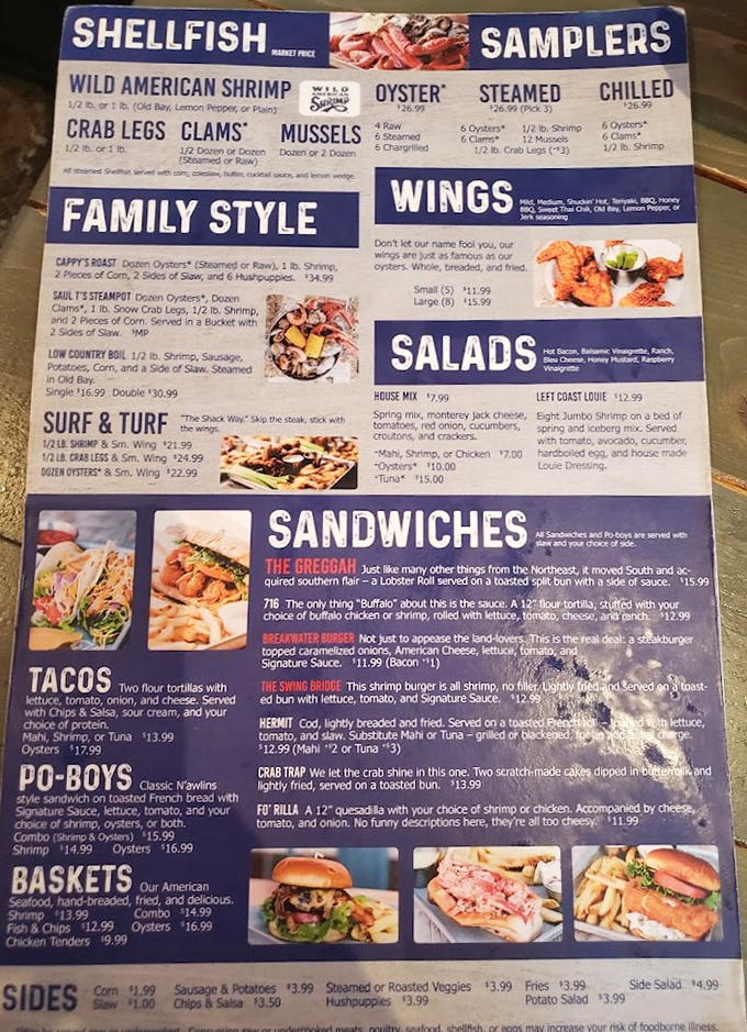 A menu that reads like a love letter to the ocean. Decisions this difficult should come with a therapist on standby.