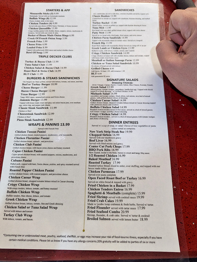 This menu isn't just extensive&mdash;it's a novel of comfort food possibilities that requires strategic reading and multiple visits.