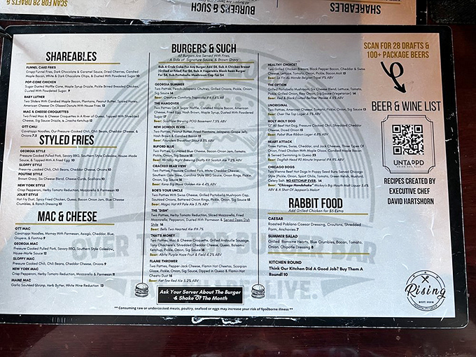 This menu isn't just reading material&mdash;it's a bucket list for burger enthusiasts with ambitious appetites and stretchy pants.