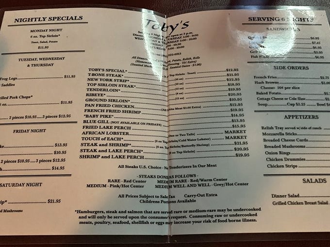 A menu that doesn't need fancy fonts or flowery descriptions—just honest food that's stood the test of time while food trends come and go.