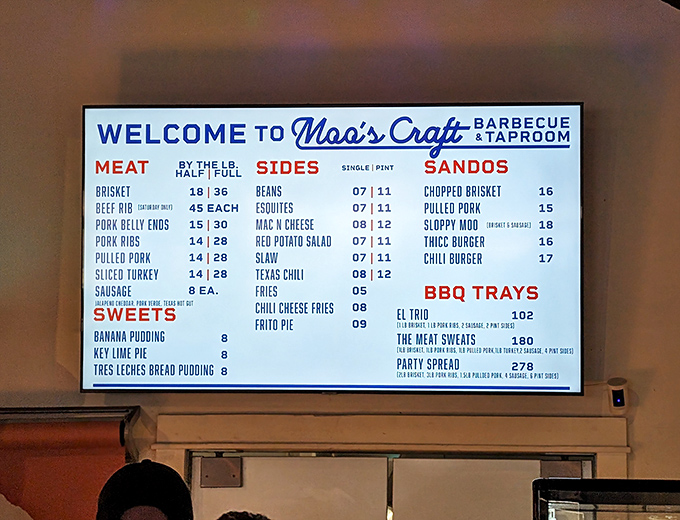 This menu board isn't just a list&mdash;it's a roadmap to happiness. The "Meat Sweats" platter isn't just a meal, it's a dare.