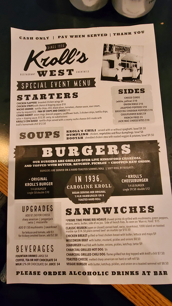 This menu tells a story of Wisconsin culinary tradition&mdash;where burgers are still grilled over live charcoal and butter is never considered optional.