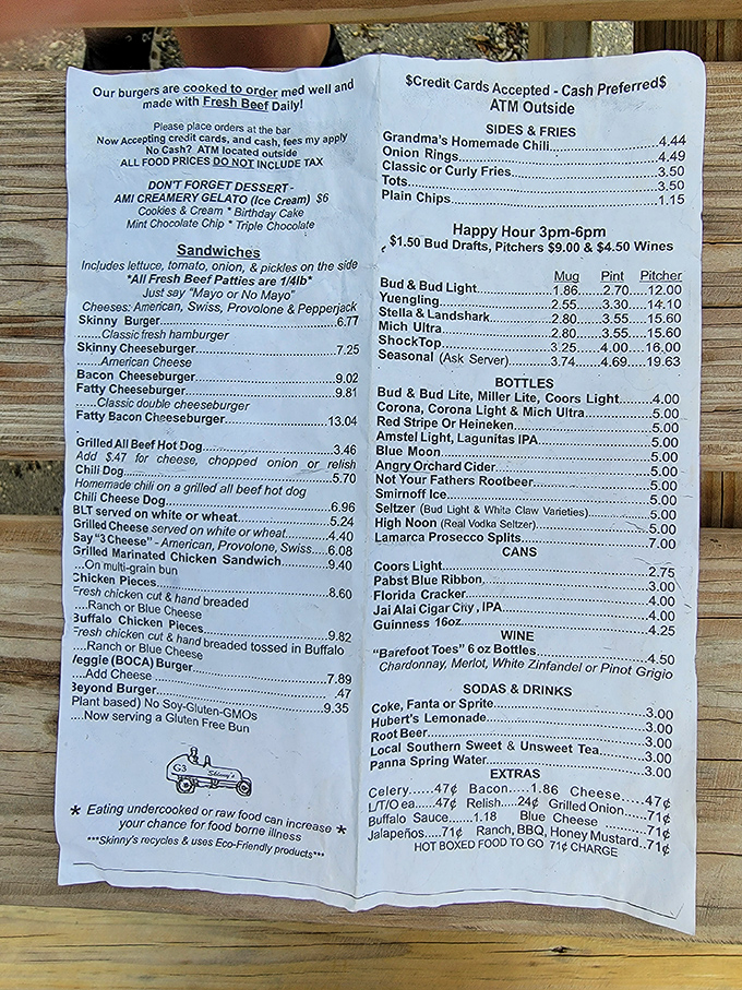 A menu that doesn't need fancy fonts or flowery descriptions—just straightforward promises of deliciousness that have kept locals coming back for generations.