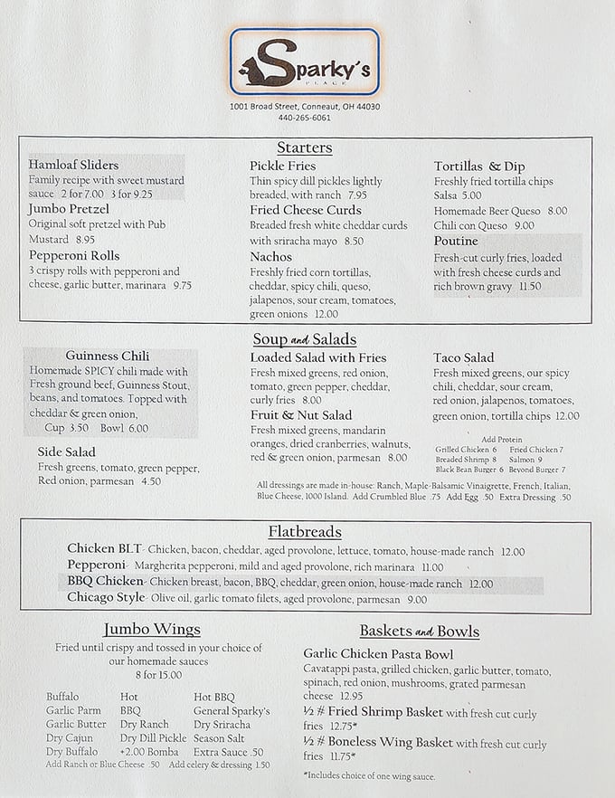 This isn't just a menu&mdash;it's a roadmap to happiness. The Guinness Chili alone is worth canceling your afternoon plans.