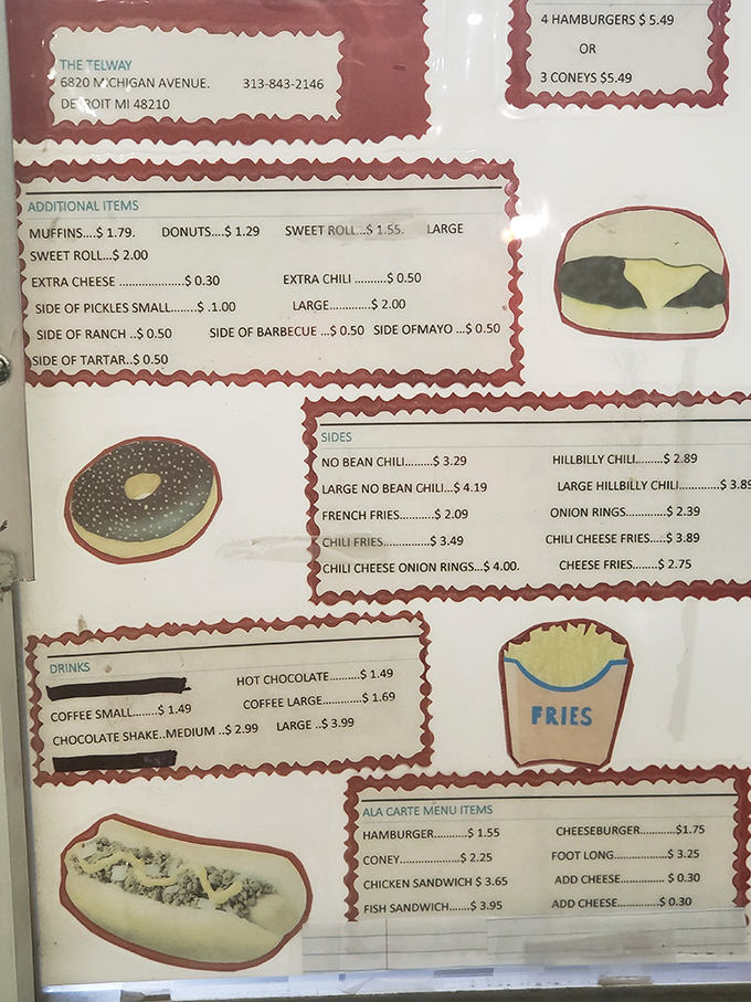 The charmingly simple menu board, with its hand-drawn burger illustrations, offers a refreshing escape from the overthought, overpriced dining experiences of modern life.