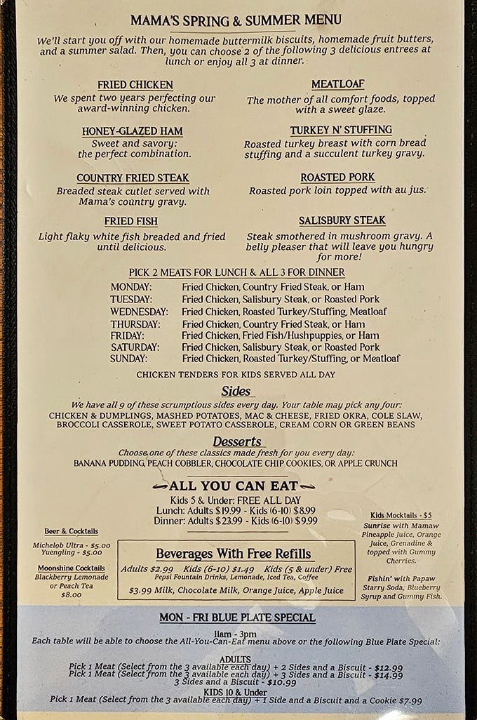 This isn't just a menu; it's a declaration of delicious intent. When "All You Can Eat" meets "Fried Chicken," resistance becomes entirely futile.