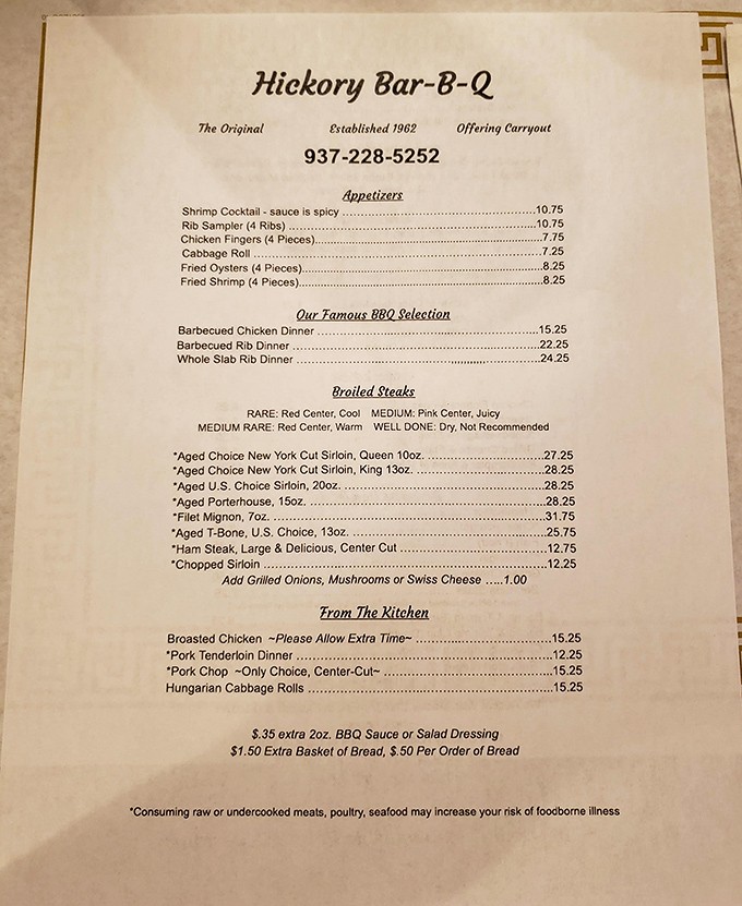 A menu that reads like a love letter to your cholesterol levels – and worth every bite.