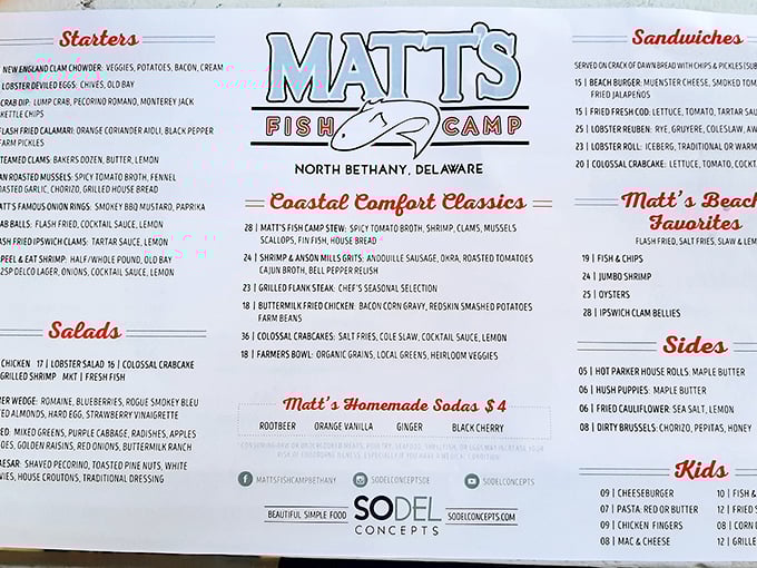 A menu that reads like maritime poetry&mdash;where every "Coastal Comfort Classic" promises to transport you to a simpler, more delicious time.