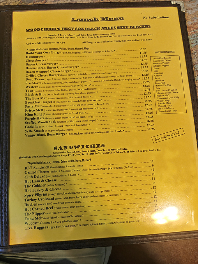 This isn't just a menu &ndash; it's a roadmap to comfort food paradise with burgers that demand your attention.