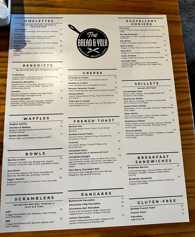A menu that requires strategic planning and possibly multiple visits. Breakfast indecision has never been so delightful.