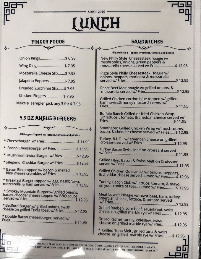 A menu that doesn't need fancy fonts to impress&mdash;just honest offerings that make decision-making the hardest part of your meal.