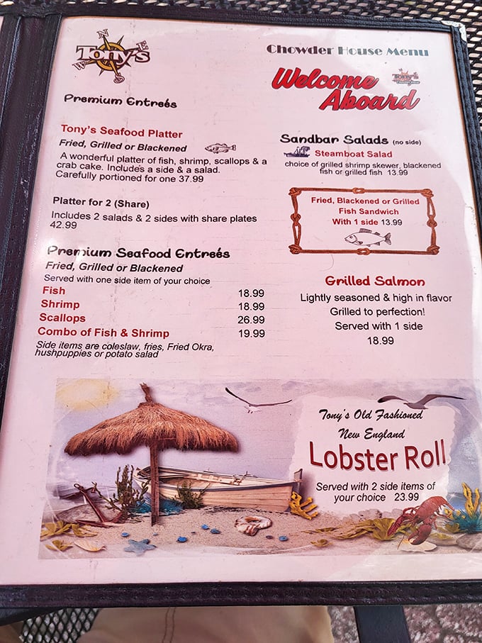 This menu isn't just a list of dishes&mdash;it's a maritime treasure map leading straight to flavor paradise.