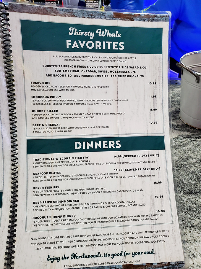 The menu reads like a greatest hits album of Wisconsin comfort food, where Friday fish fry holds sacred status and the Hunger Killer lives up to its name.