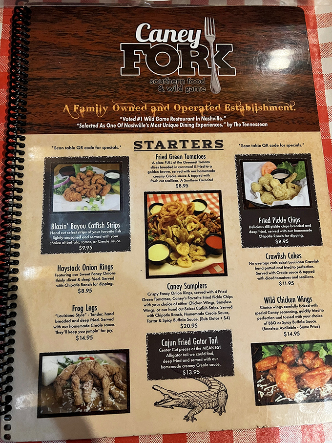 The menu reads like a Southern bucket list &ndash; from fried green tomatoes to Cajun fried gator tail, each description more mouth-watering than the last.